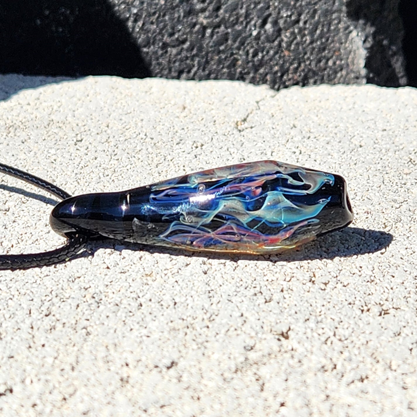 Handmade Glass Pendant with Silver & Gold Fuming | Unique Jewelry Gift ...