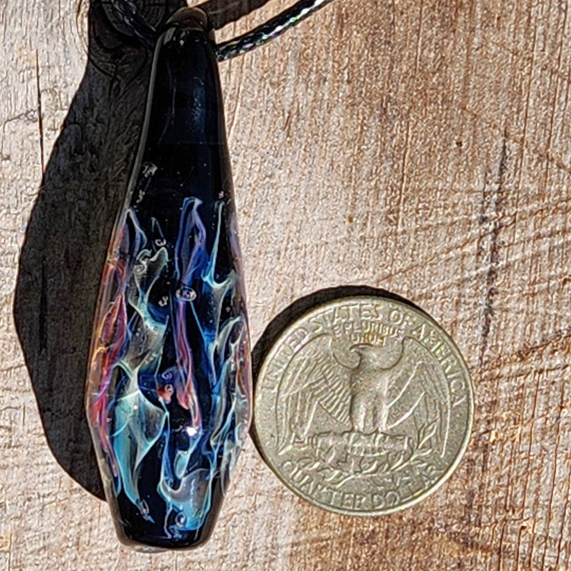 Handmade Glass Pendant with Silver & Gold Fuming | Unique Jewelry Gift ...