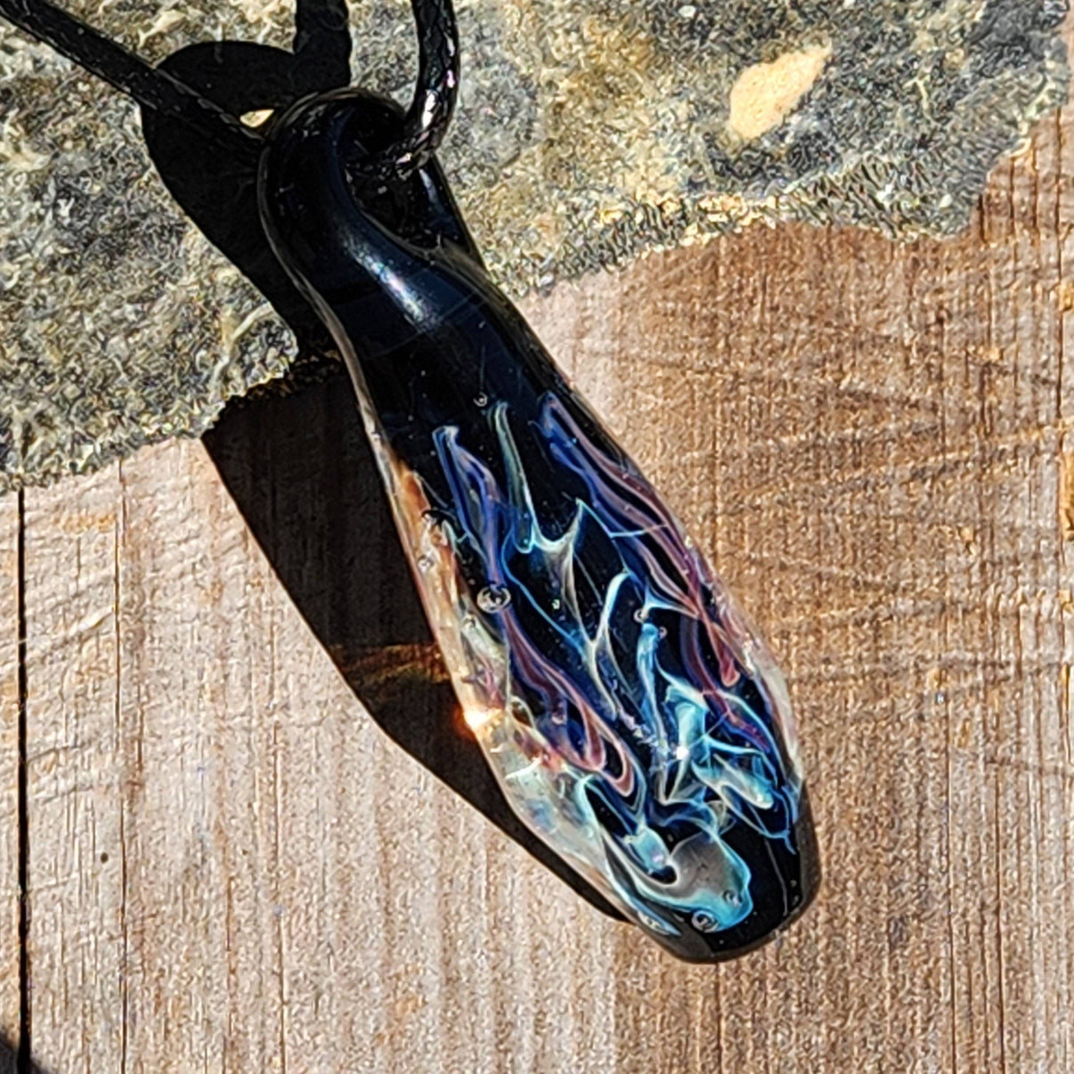 Handmade Glass Pendant with Silver & Gold Fuming | Unique Jewelry Gift ...