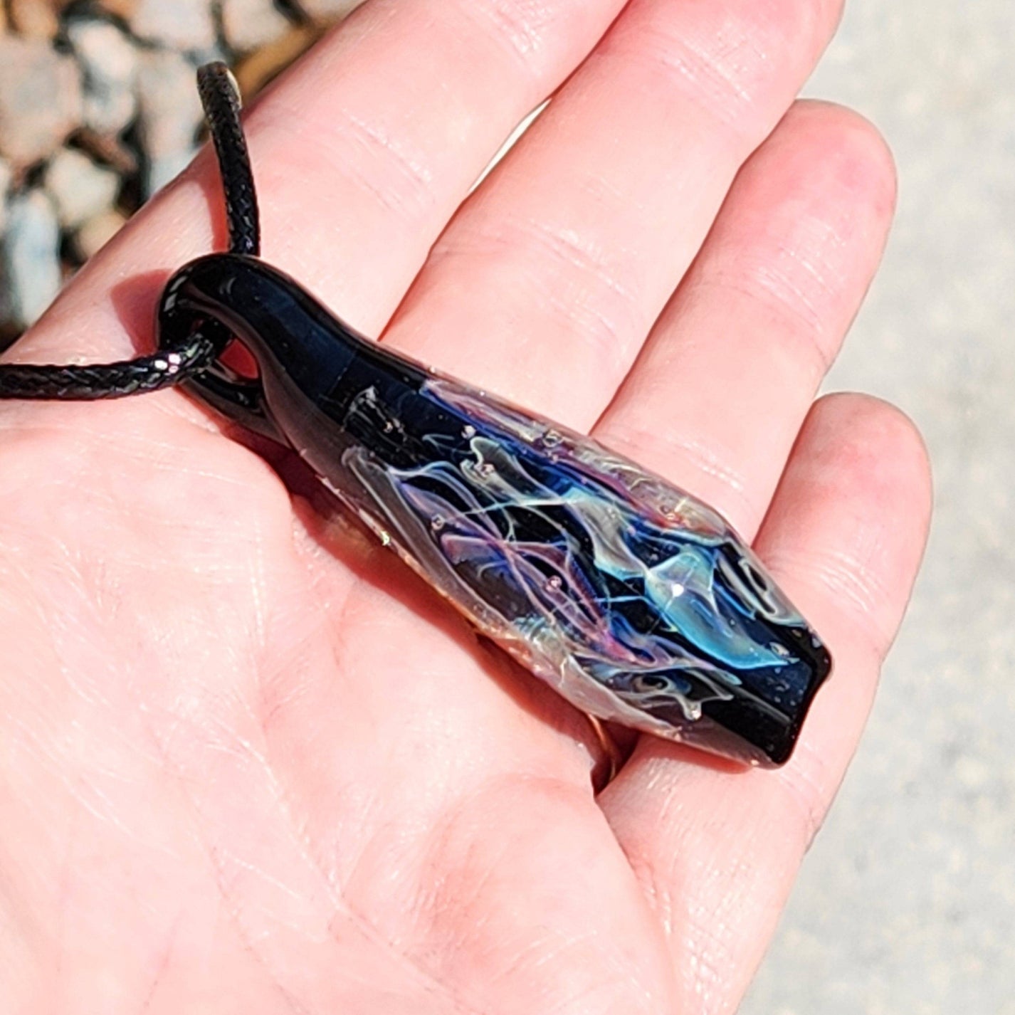 Handmade Glass Pendant with Silver & Gold Fuming | Unique Jewelry Gift ...