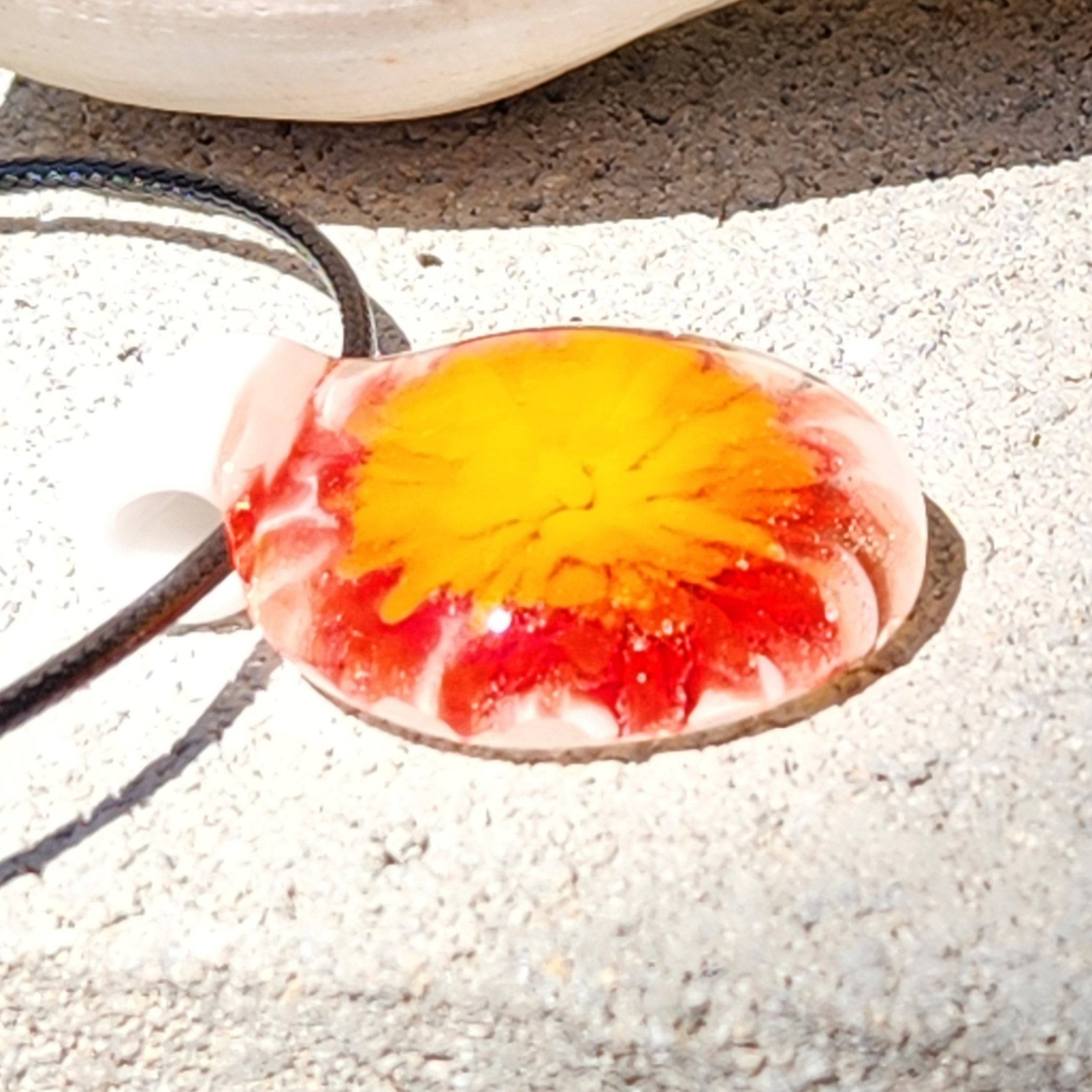 Blown Glass Flower Pendant Necklace - Sunshine in a Gift Box ...